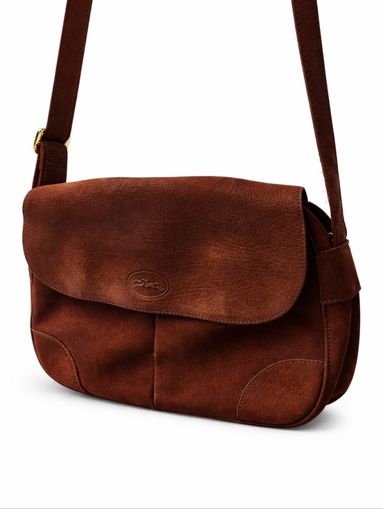 Longchamp | Bags | Longchamp Vintage Brown Leather Crossbody Bag Horse ...